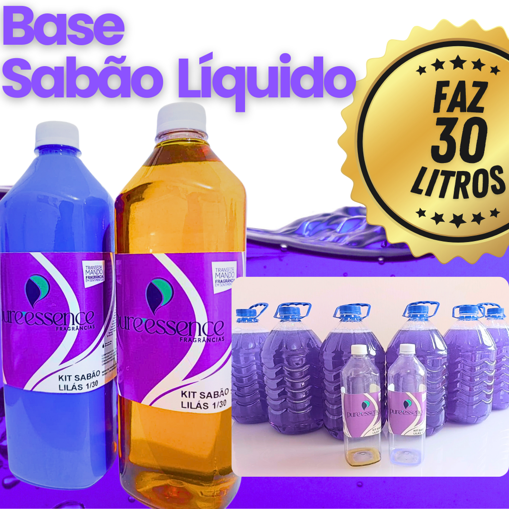 Base kit sabão líquido faz 30 litros lava roupas premium - Tipo OMO ...