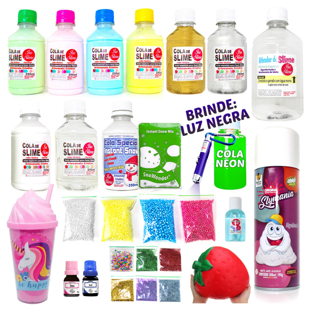 Kit Para Fazer Slime Isa Slime Oficina De Slime | Shopee Brasil