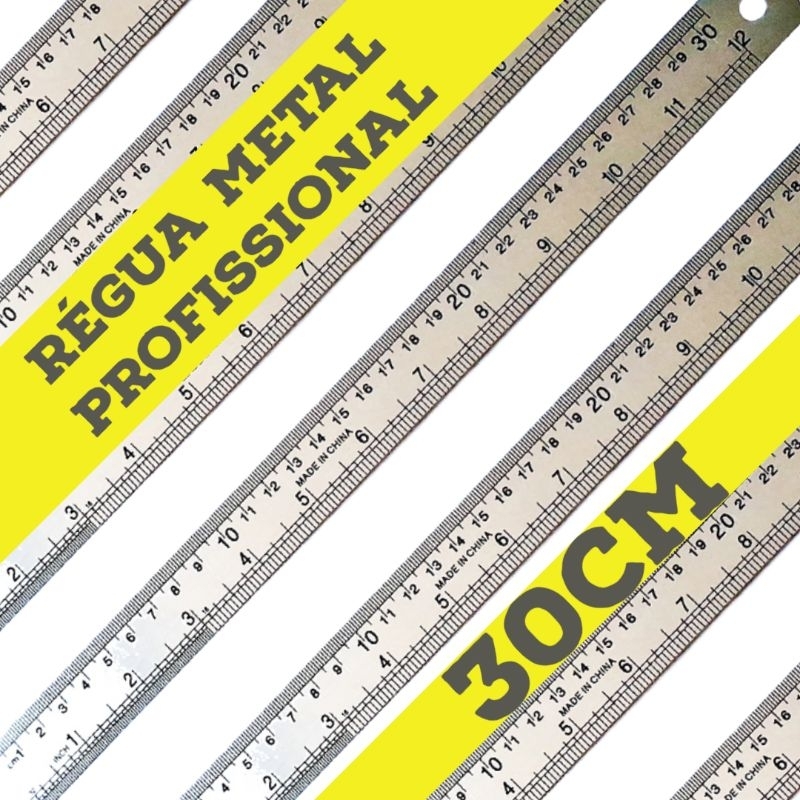 Régua de Metal 30cm Inox Para Patchwork e Uso Geral | Shopee Brasil