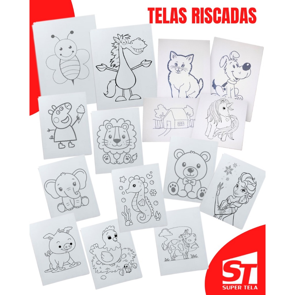 Tela Riscada 16x22 Personalizada - Pacote com 70 unidades | Shopee Brasil