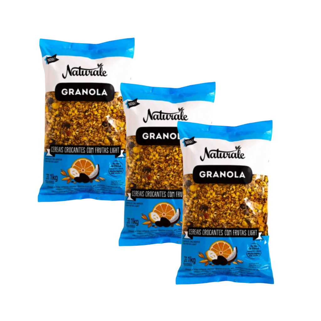 Kit 3 Granola Crocante Com Frutas Light - Naturale Pacote com 1kg ...