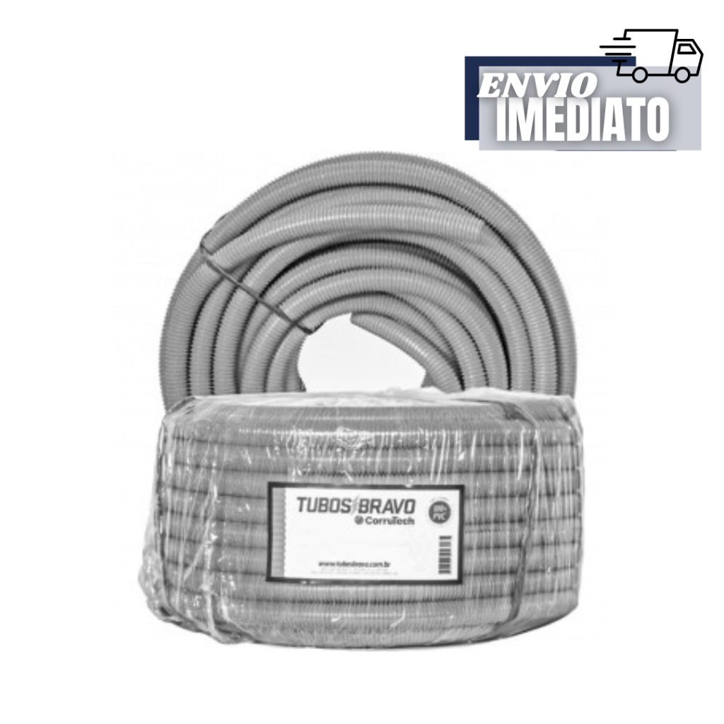 Conduíte Corrugado 50 Mts Reforçado Antichamas 3/4 Para Construção ...