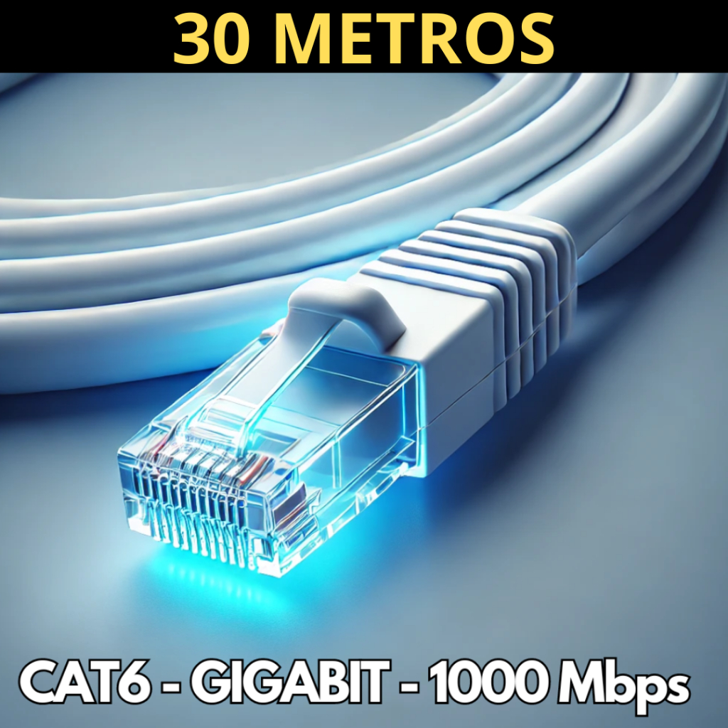 Cabo De Rede Cat6 30 metros branco Gigabit | Shopee Brasil