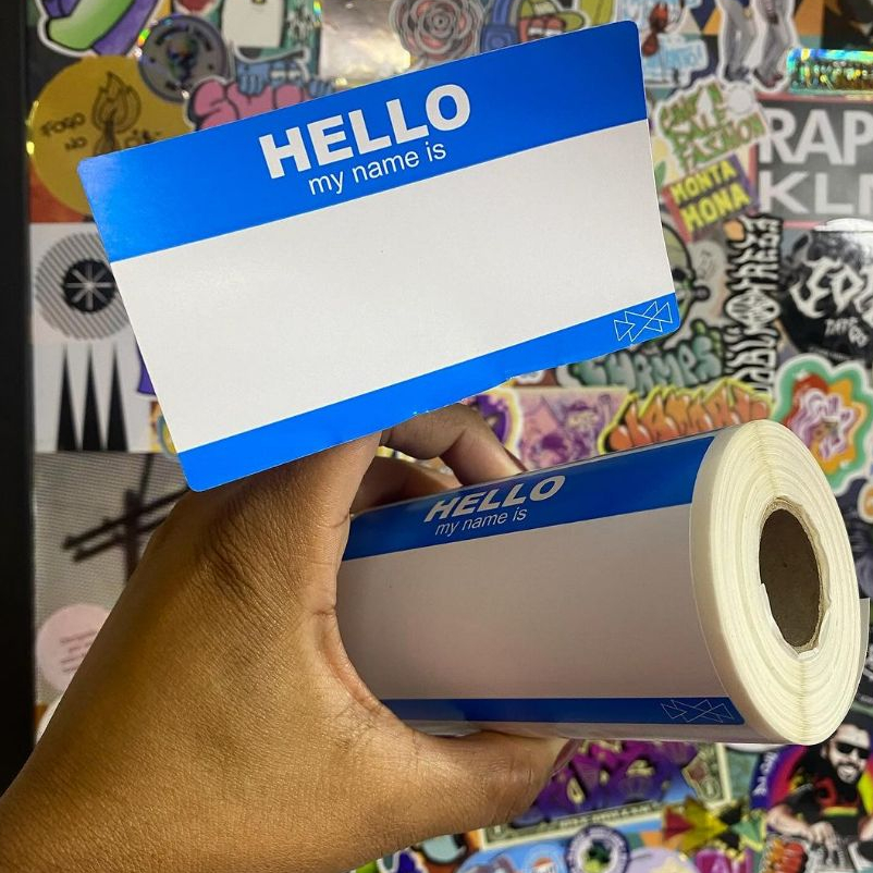 Hello My Name Is Tag em Rolo com 250 | Shopee Brasil