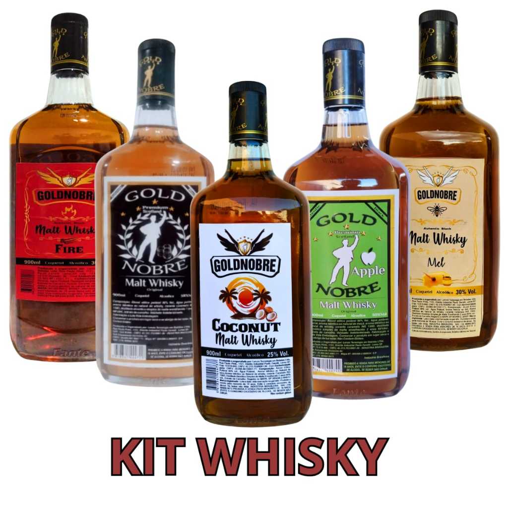 Kit Gold Nobre 5 Whisky Sabores Promoção Premium Original Combo ...