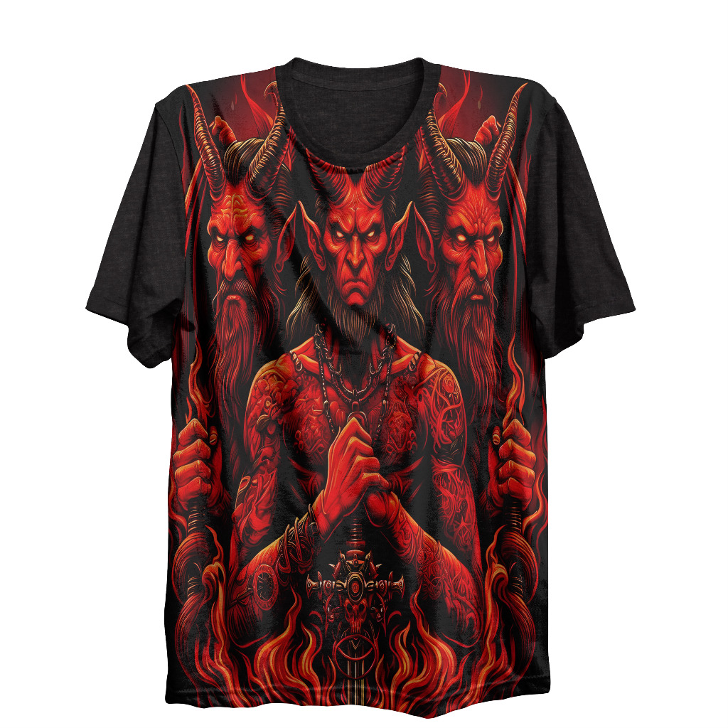 Camiseta Baphomet Pentagrama Bodé Ocultismo Satam terror satanismo 666 ...