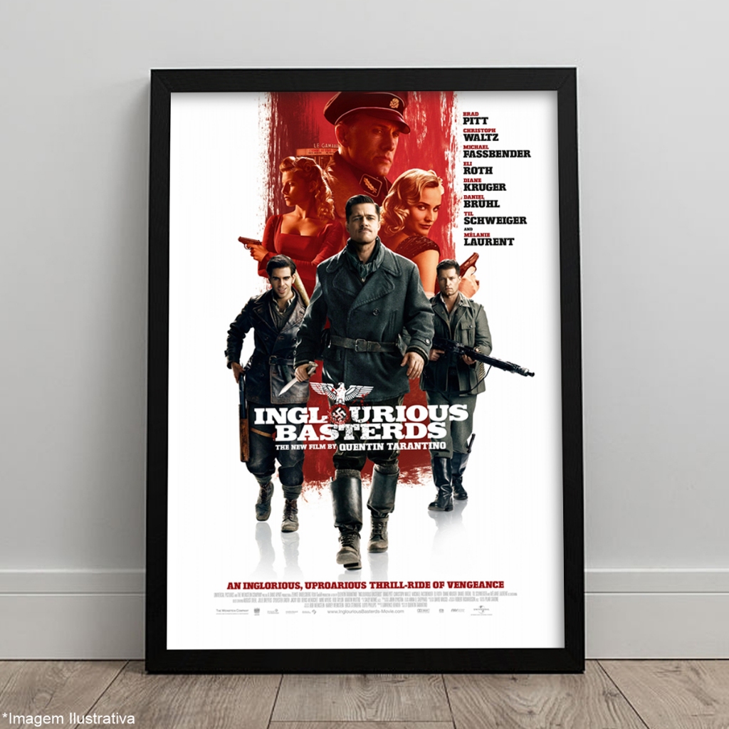 Quadro Bastardos Inglórios Filme 2009 Quentin Tarantino Pôster Moldura A4 e A3 | Shopee Brasil