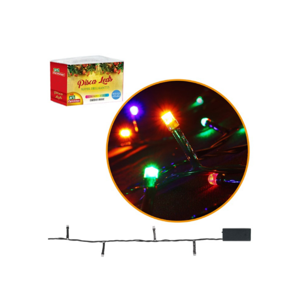 Pisca Pisca Natal C/15 leds colorido 2metros a pilha | Shopee Brasil
