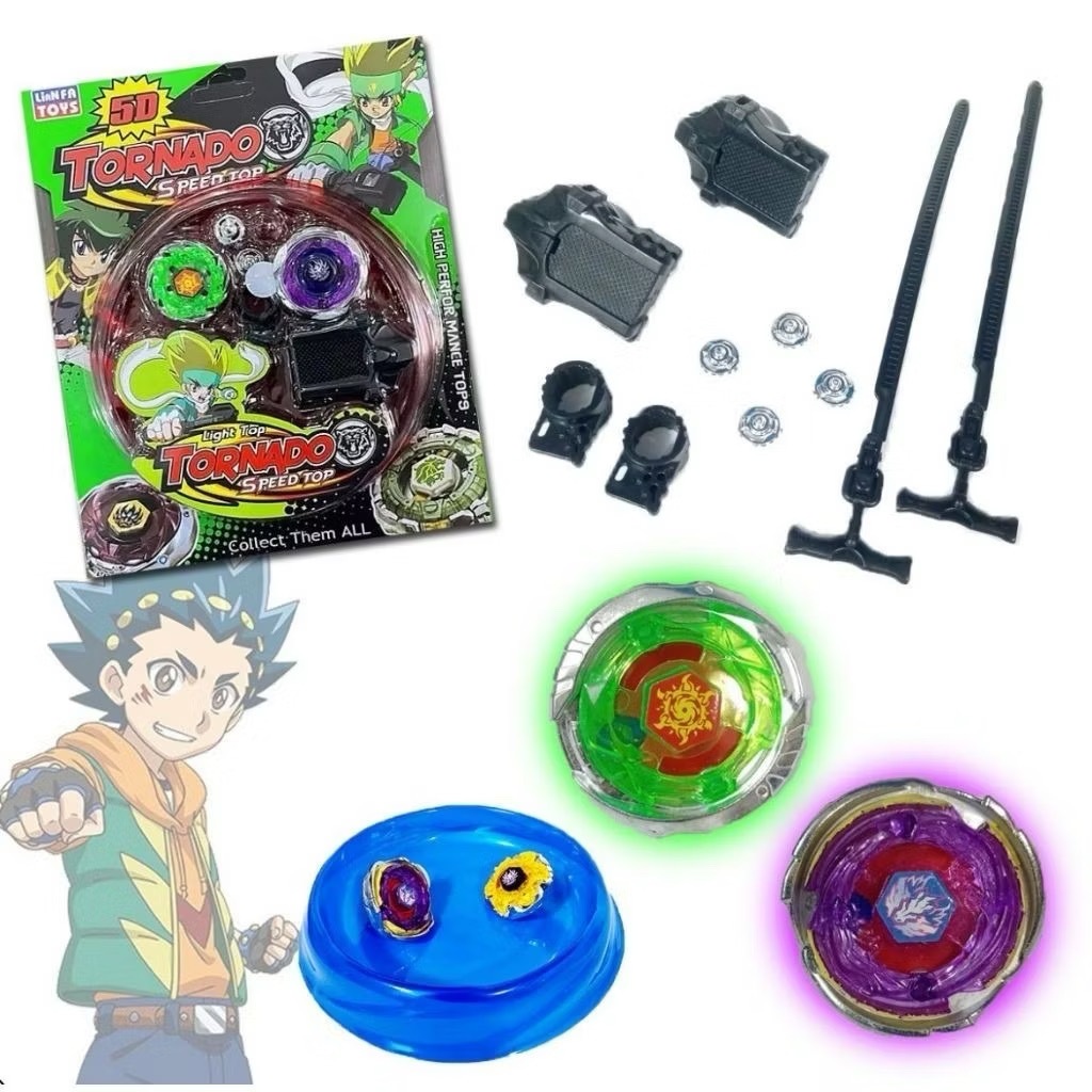 Kit 2 Beyblade com Luz Fusion Led Tornado Com Arena 2 Lançador | Shopee ...