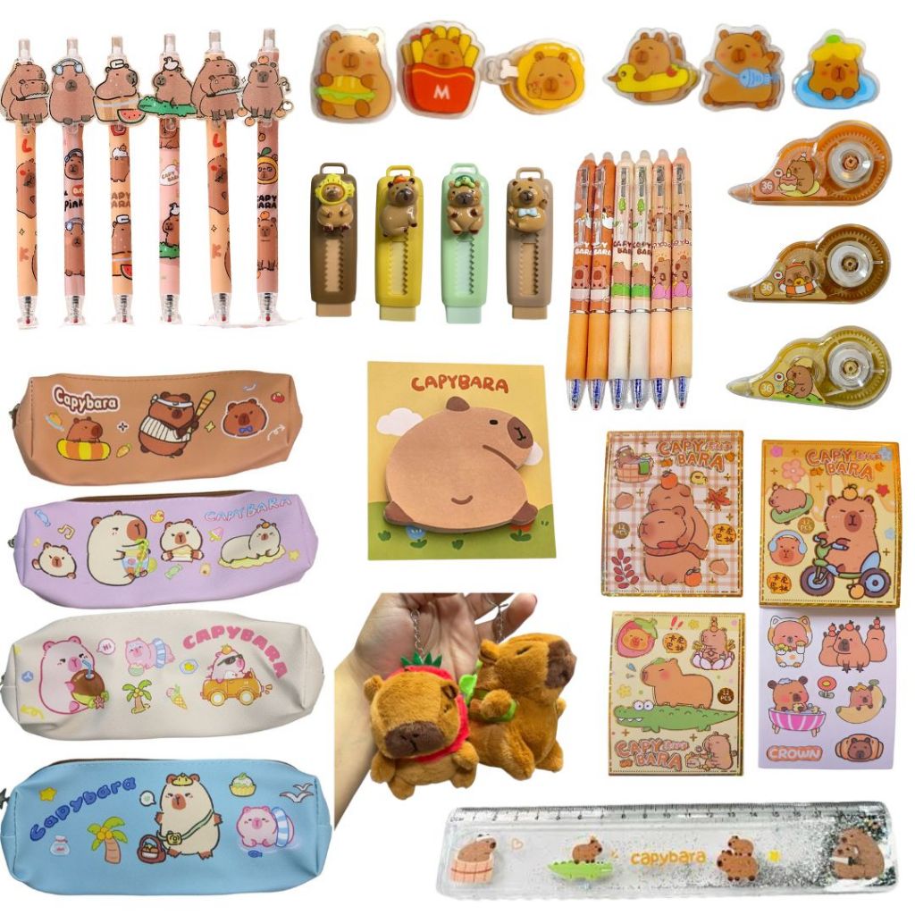 Kit de Papelaria Fofa e Criativa Capivara - Capybara | Shopee Brasil