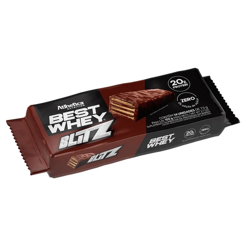 Best Whey Protein Blitz Chocolate Wafer 105g 14 unidades | Shopee Brasil