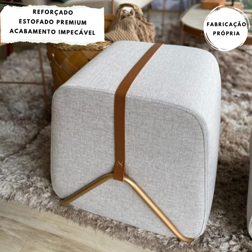 Puff banquinho para sala e quarto Órion Várias Cores Madeira Maciça ...