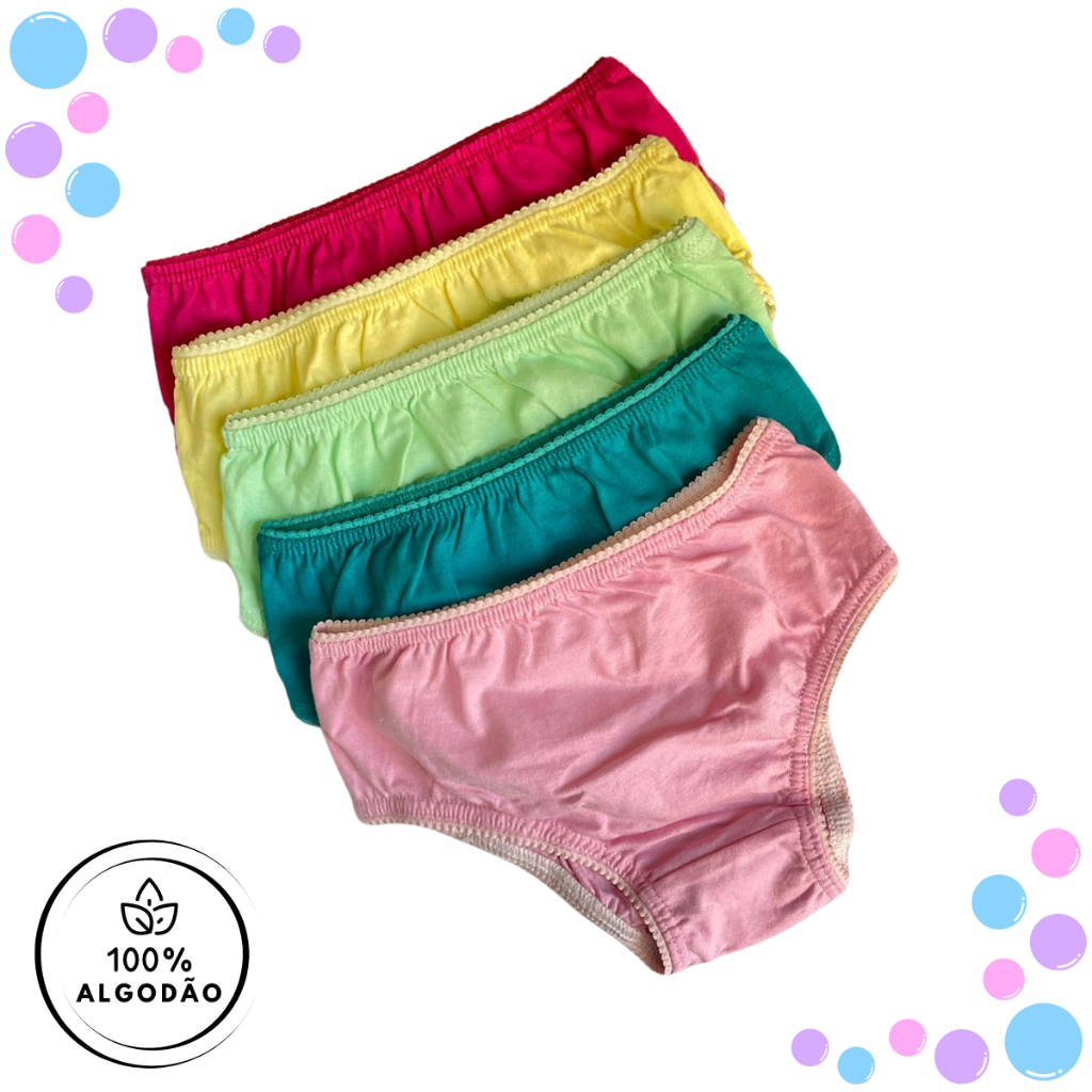 Calcinhas Infantis 100% ALGODAO Antialérgica Calcinha Infantil ...