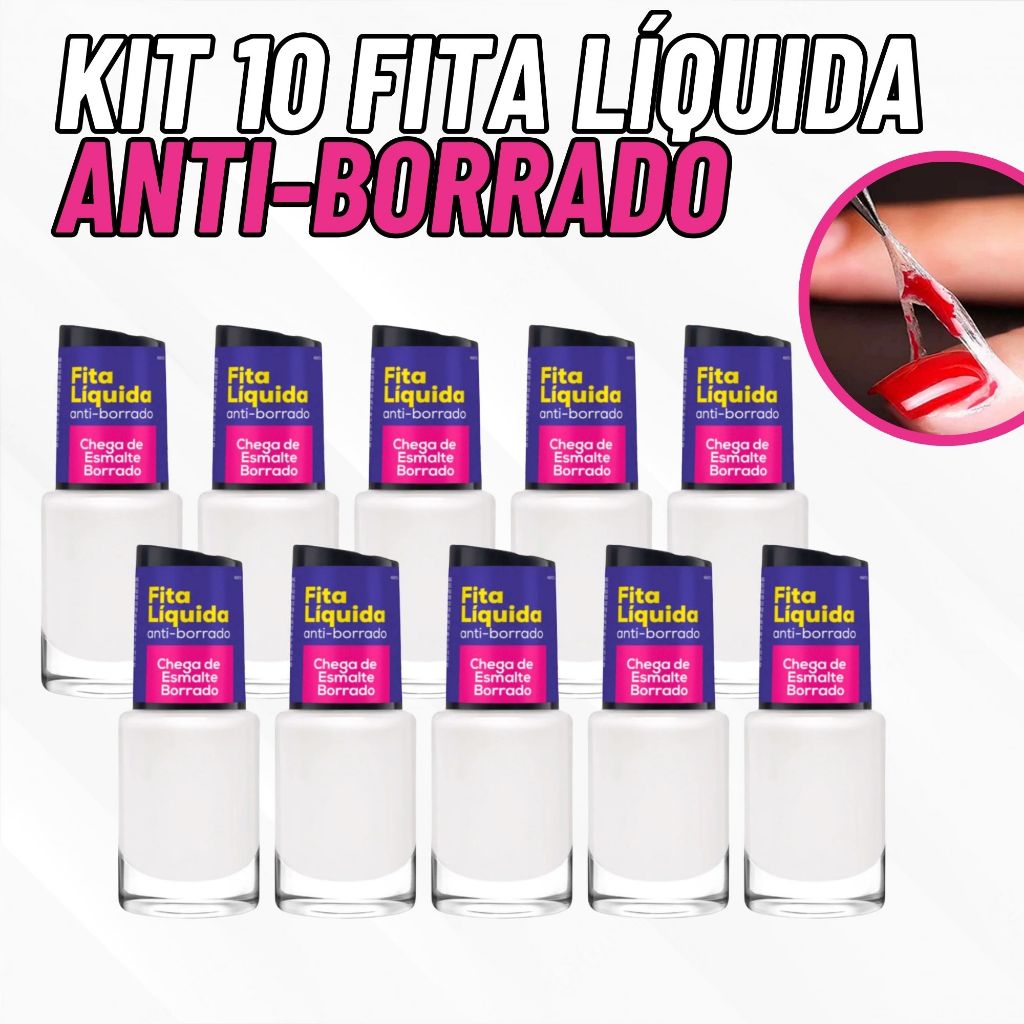 Kit 10 Fita Líquida Para Não Borrar Esmaltes Cora Fácil Aplicação ...