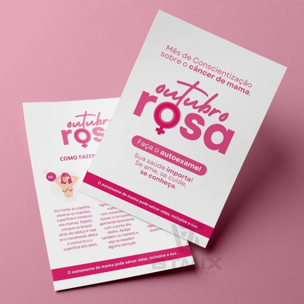 100 Folhetos Outubro Rosa Autoexame Câncer de Mama | Shopee Brasil