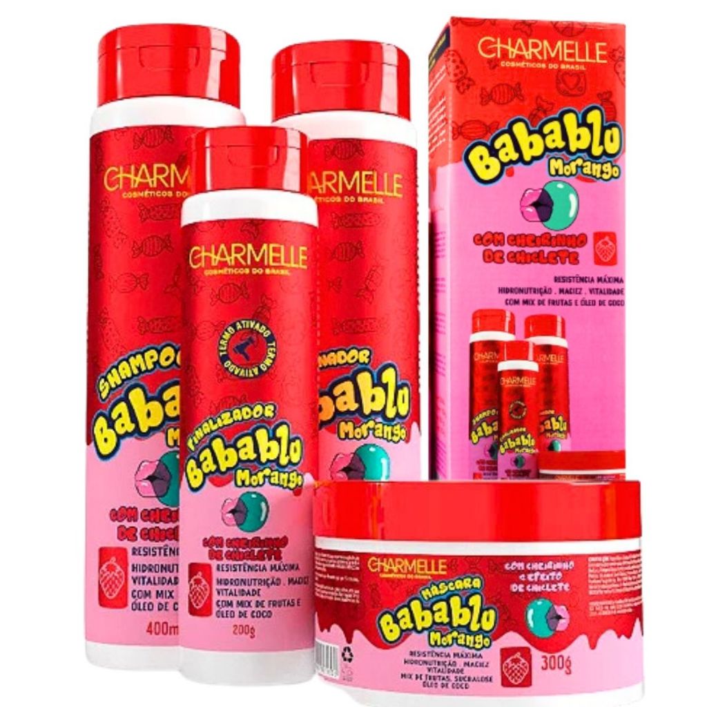 Kit Capilar Babalu com Cheiro de Chiclete Nutrição e Maciez Charmelle ...