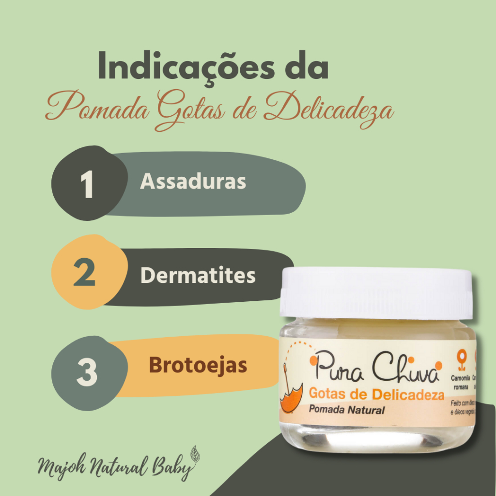 Pomada Natural Gotas de DelicadezaDermatite, Assaduras, Brotoejas e ...