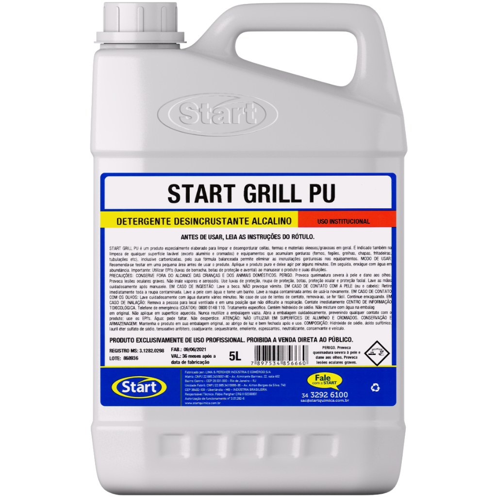Detergente Desencrustante Alcalino Start Grill PU 5l | Shopee Brasil