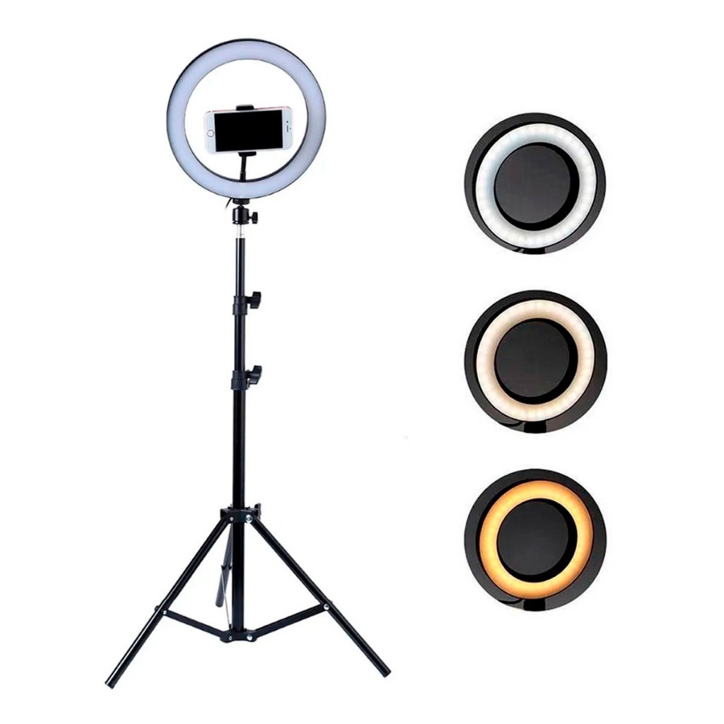 Ring Light Iluminador 10 Polegadas + 6 Polegadas Portátil Para Gravar Vídeos Fotos Youtuber Tik ...