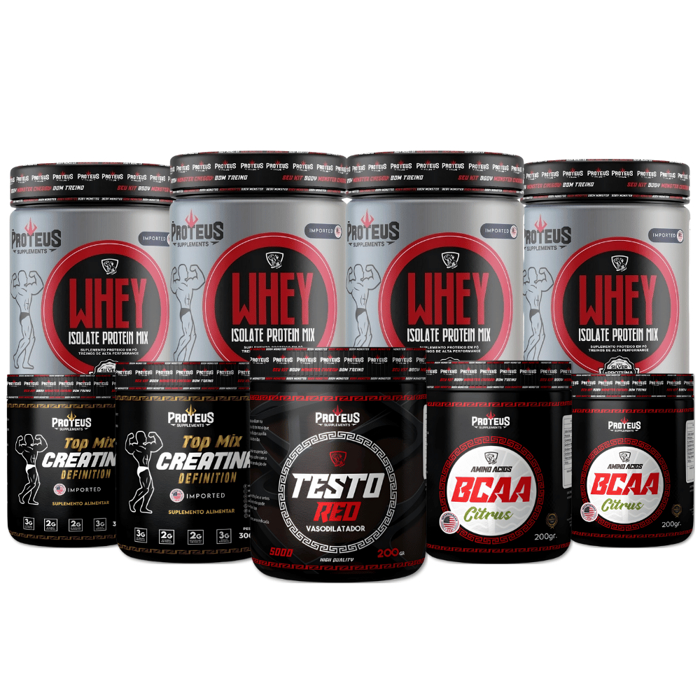 Kit Whey Protein 2 kg + 2x Creatina 300g + 2x BCAA + Pré Hormonal ...