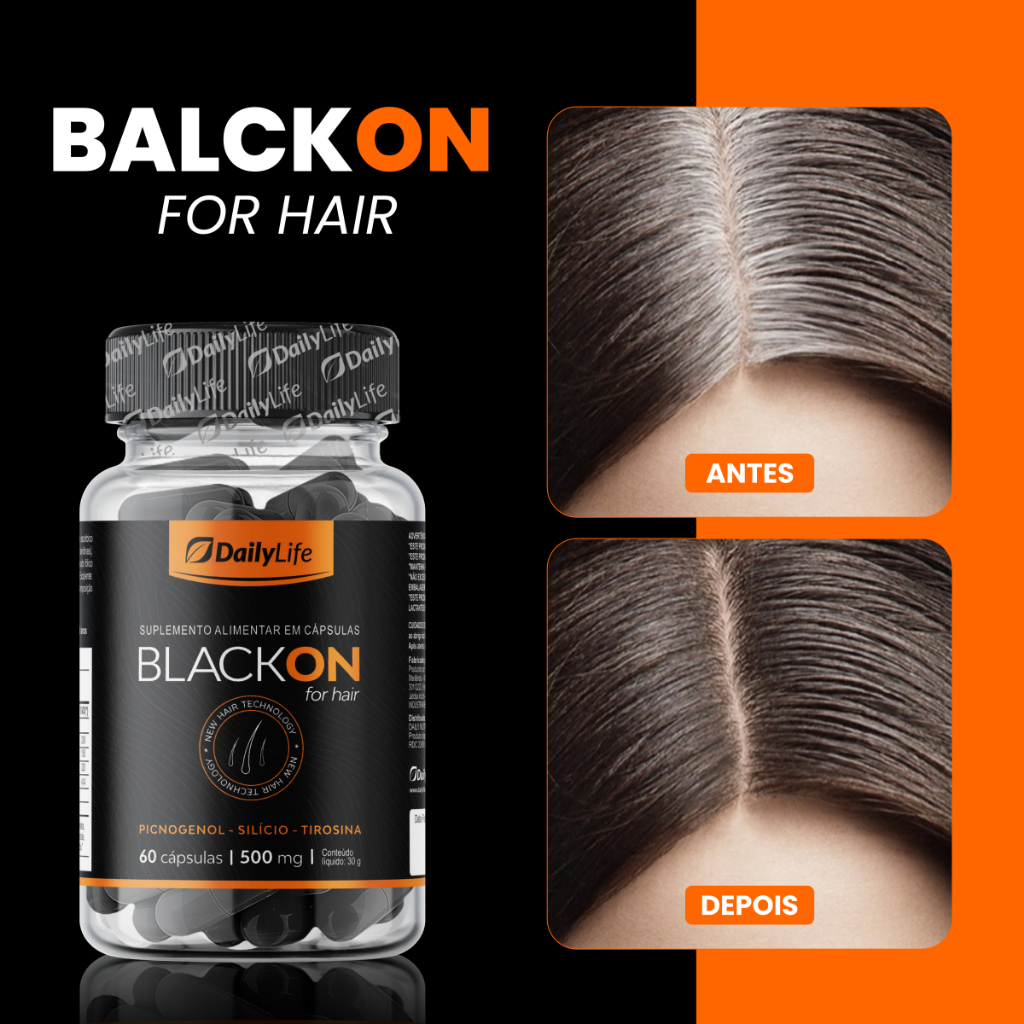 Suplemento para Fortalecimento e Crescimento Capilar BlackON for Hair ...