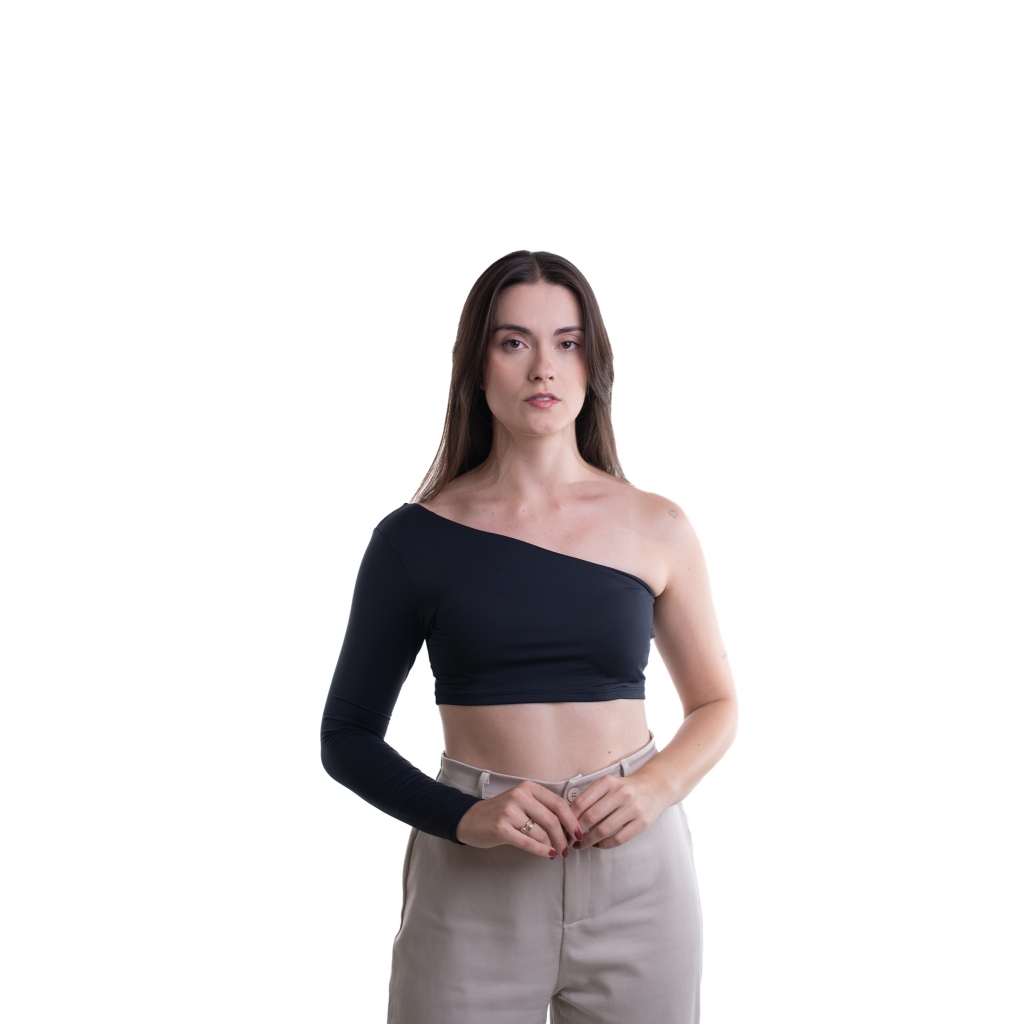 Top Cropped Feminino de Micro Fibra - Várias cores, Uma Manga Só ...