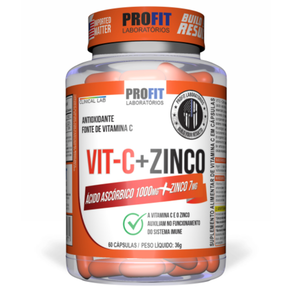 VITAMINA C 1000MG + ZINCO 7MG 60 CÁPSULAS - PROFIT LABORATÓRIOS ...