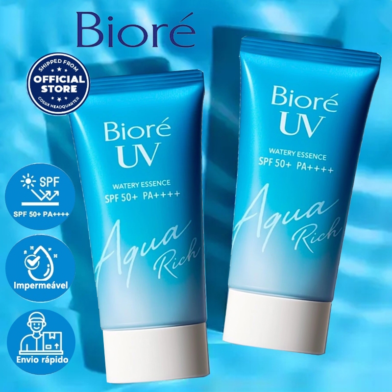 Protetor Solar Aquoso Uv Biore Spf50 + Pa ++ Clareador Hidratante À ...