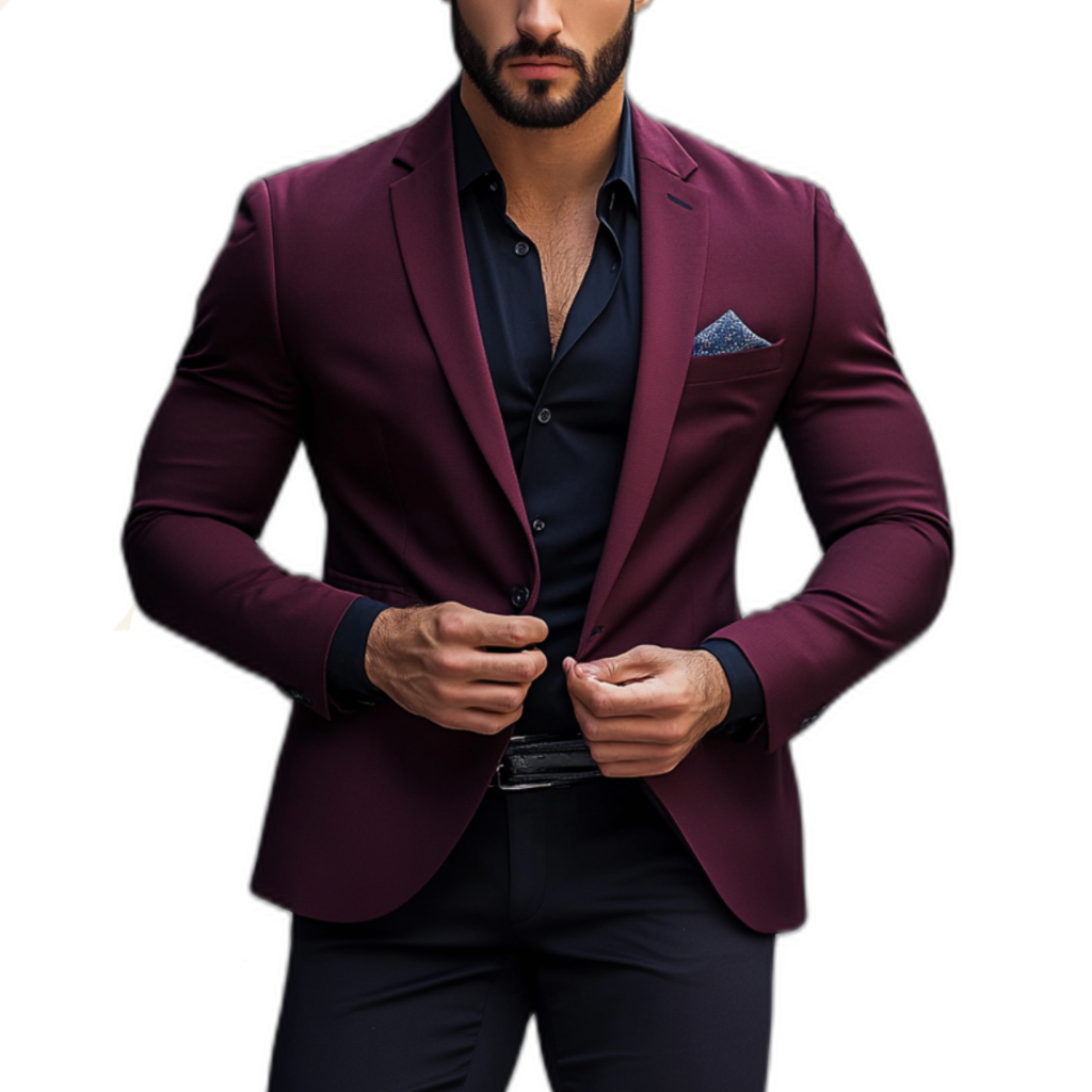 Blazer Masculino com Dois Botões Corte Slim Italiano. - Melhora o Preço