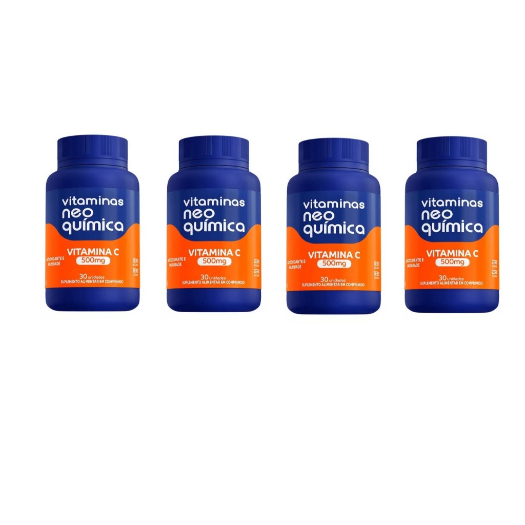 Kit 4 Suplemento Vitamina C 500mg 30Cpr - Neo Quimica | Shopee Brasil