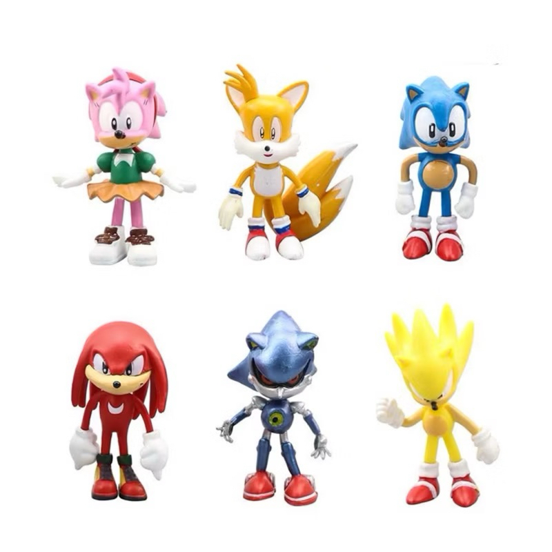 Kit 12 Conjunto Bonecos Sonic Action Figure Super Sonic The Hedgehog ...