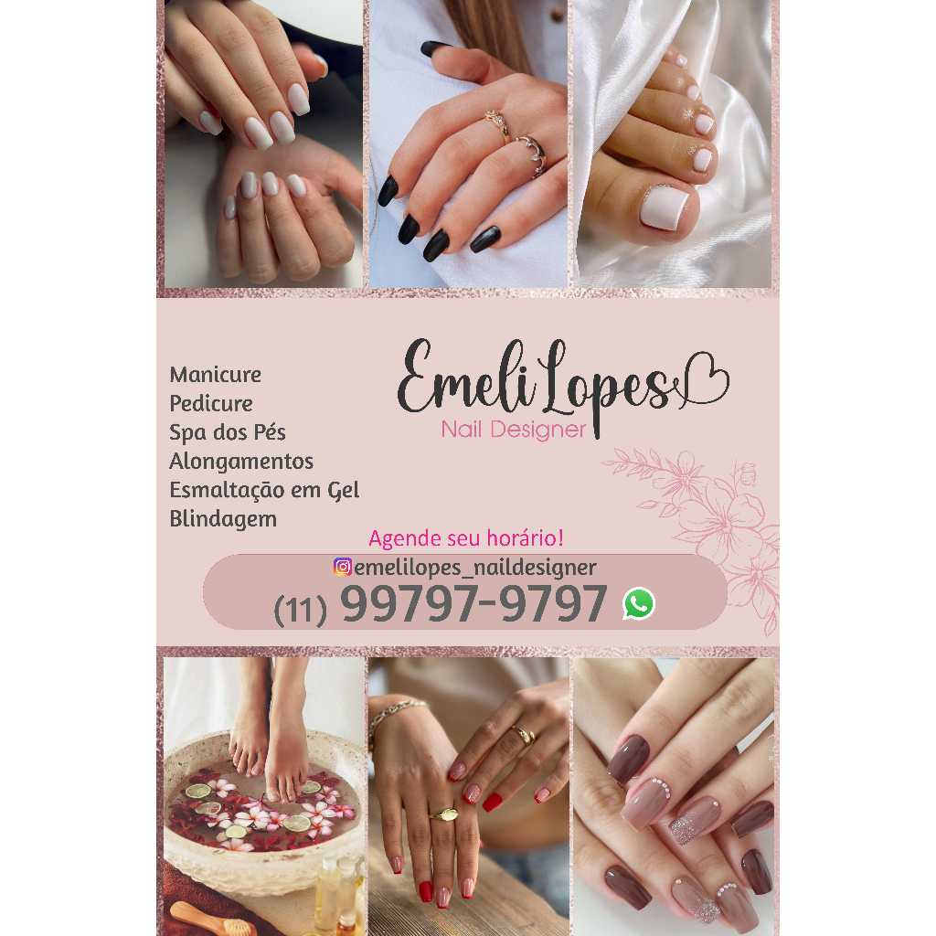 Banner MANICURE SALÃO BELEZA PERSONALIZADO unhas manicure alongamentos ...