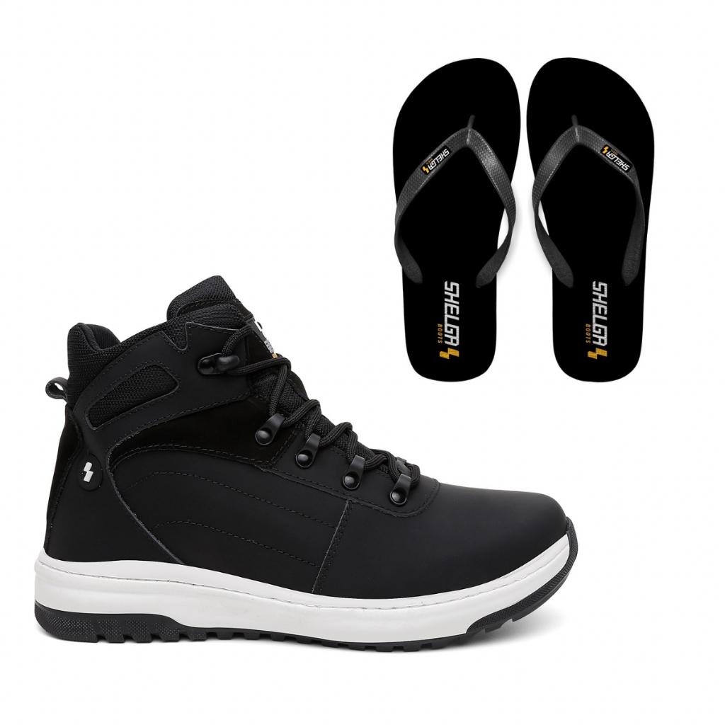 Bota Coturno Masculina + Chinelo Shelga Boots | Shopee Brasil
