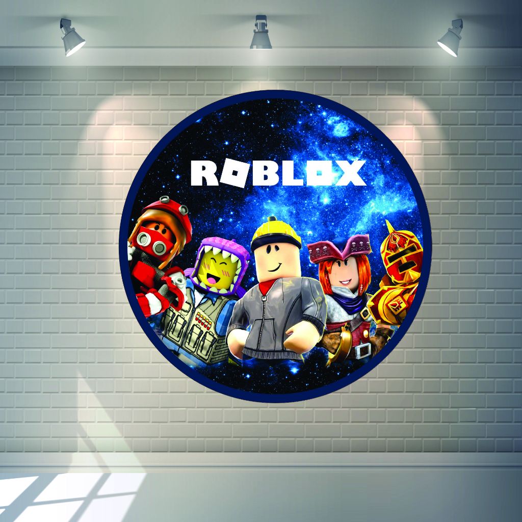 Painel em Lona Redondo Festa Roblox | Shopee Brasil