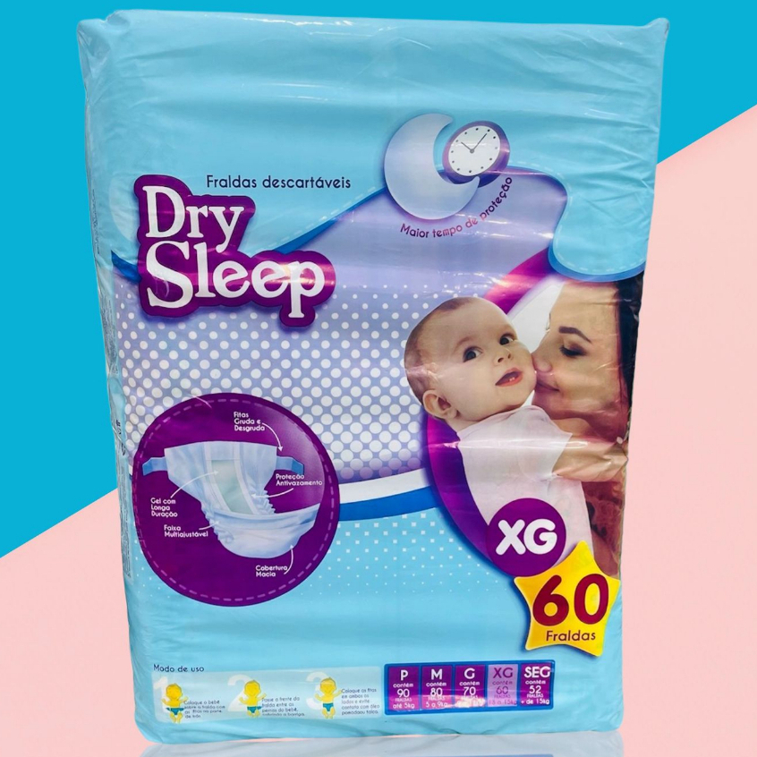 Fralda Descartável Pacotão Infantil Toque de Algodão - Dry Sleep XG 60 ...