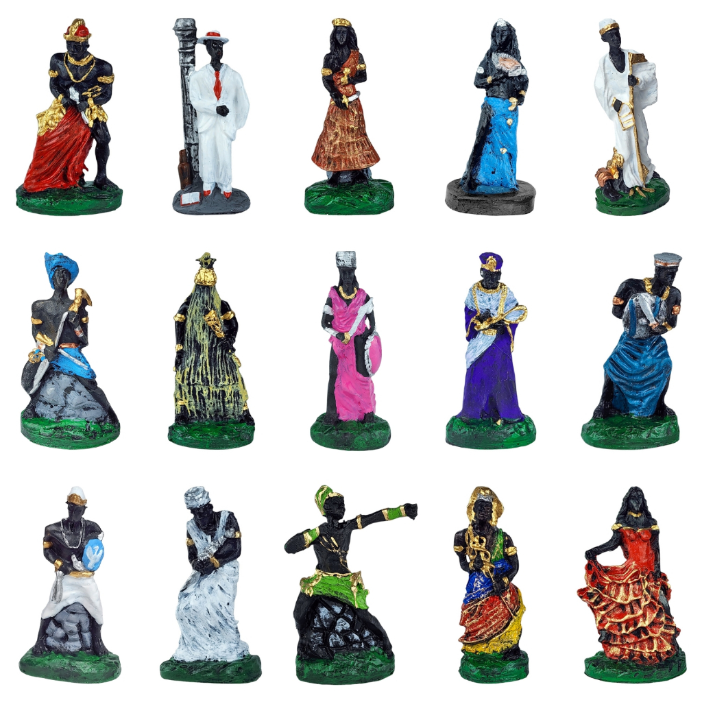Kit 15 Estatuas Imagens Orixás Umbanda e Candomblé Estatueta Resina 9cm ...