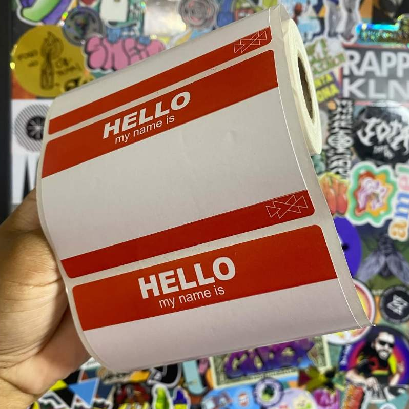 250 Adesivo Hello My Name Is em Rolo | Shopee Brasil