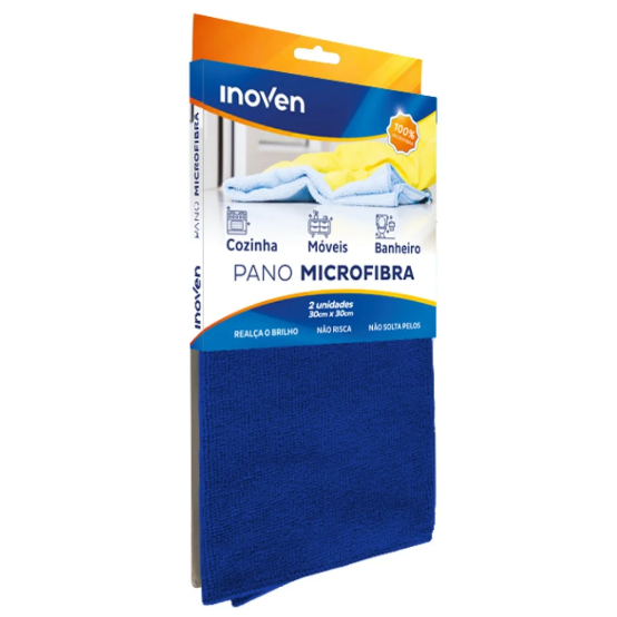 Pano Microfibra Multiuso Inoven 30x30cm Inoven com 2 Unidades | Shopee ...