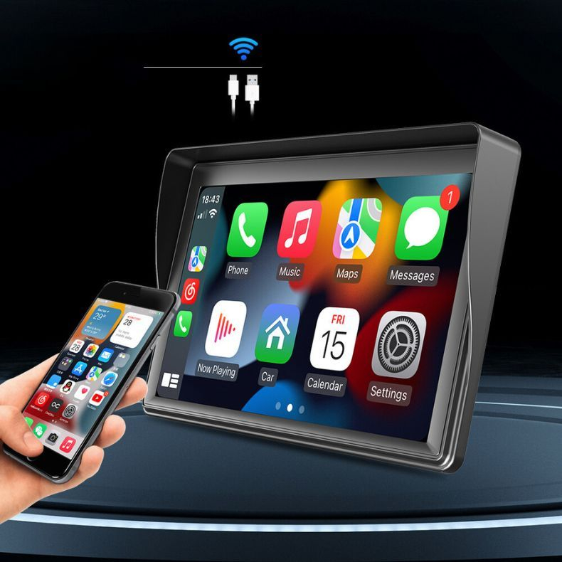 Multimídia Som De Carro Universal Carplay Android e IOS Tela 7 Câmera de Ré - Faz a Boa!