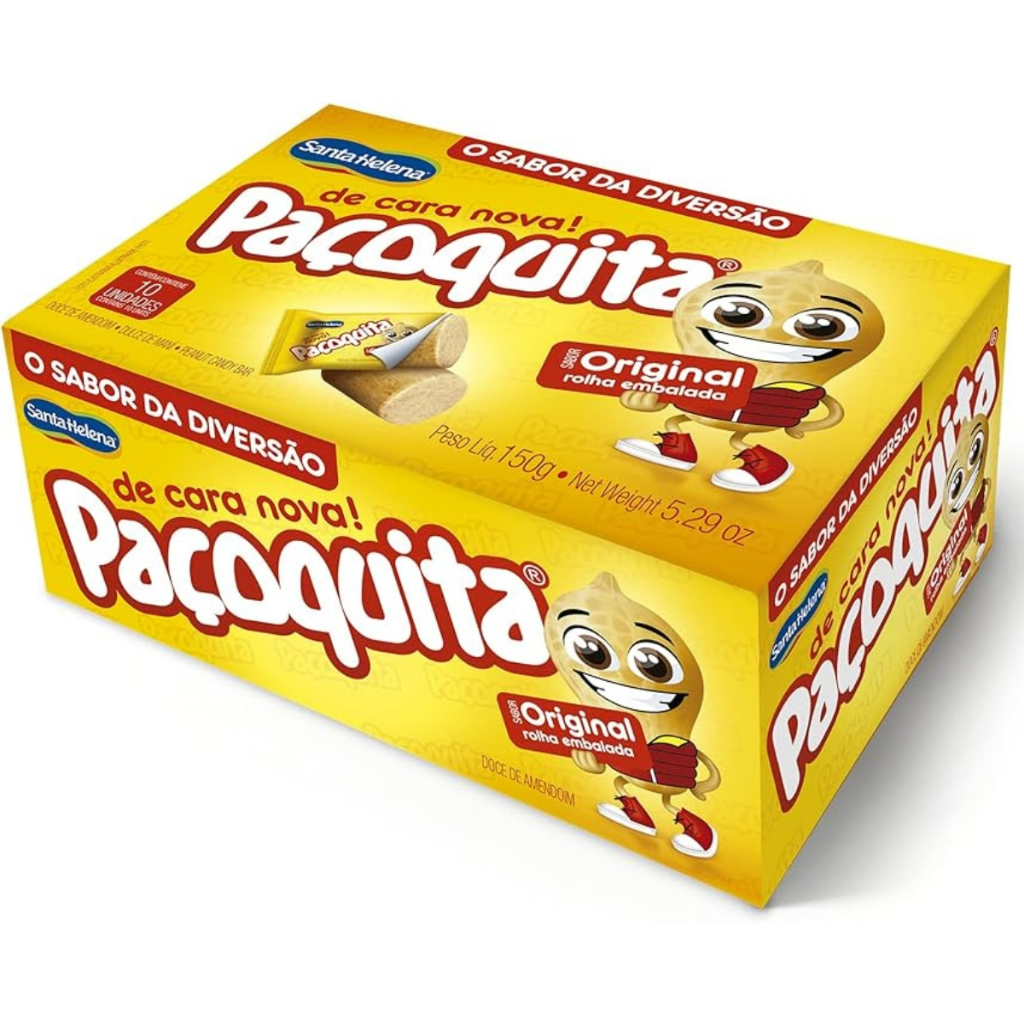 Paçoca Quadrada Paçoquita C/50 Unidades 1kg - Santa Helena | Shopee Brasil