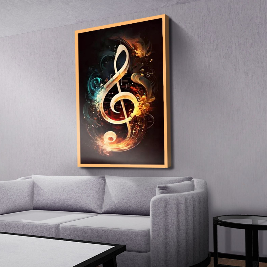 Quadro Decorativo Nota Musical Mosaico Sala Quarto Escritório | Shopee ...