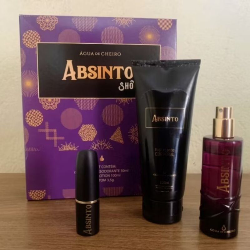 Kit Absinto Shot Feminino 3 Itens Água De Cheiro 100% Original Lacrado ...