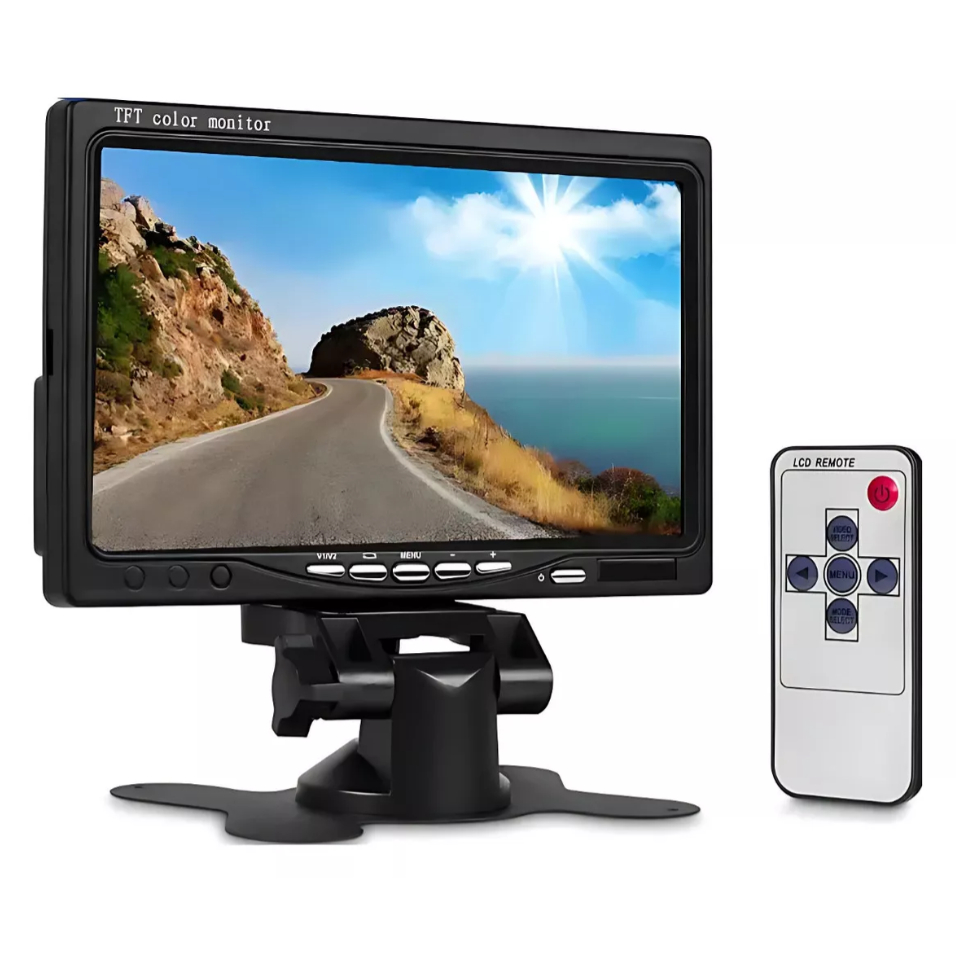 Monitor Portátil Lcd 7 Polegadas Colorido Para Cftv Tft Cor Preto 12v | Shopee Brasil