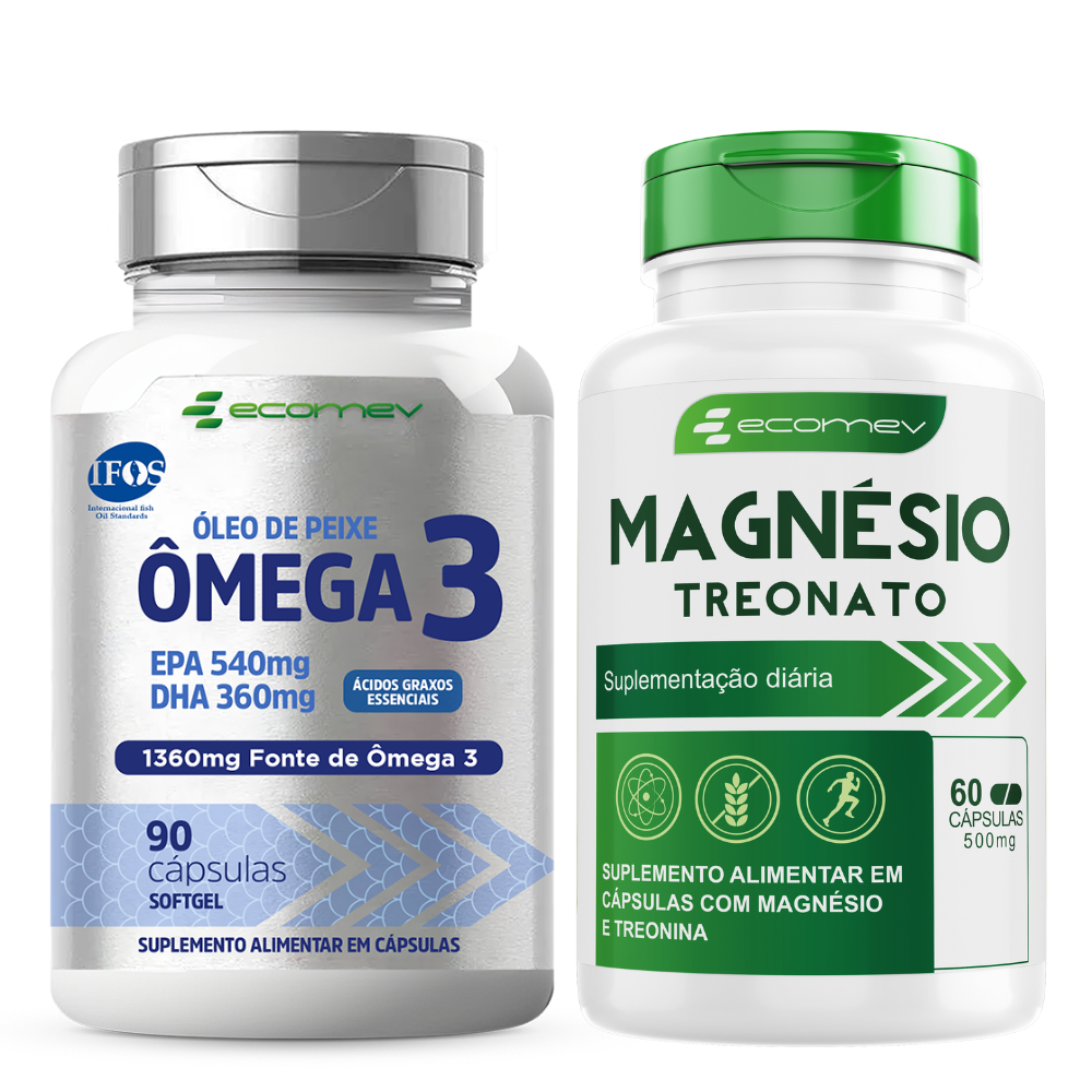 Magnésio Treonato + Omega 3 Ultra 1360mg Epa Dha Selo Pureza Ifos | Shopee Brasil