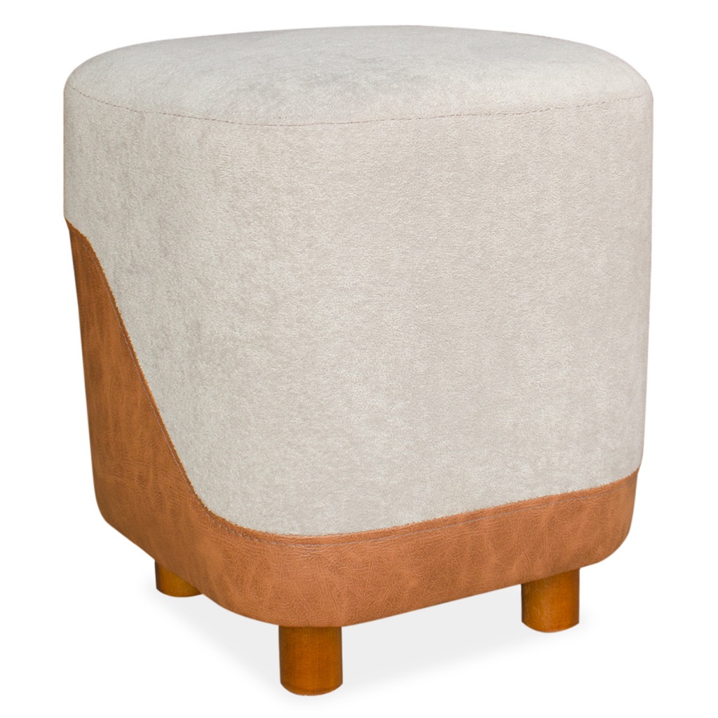 Puff New Quadrado Mesclado em courissimo/boucle | Shopee Brasil