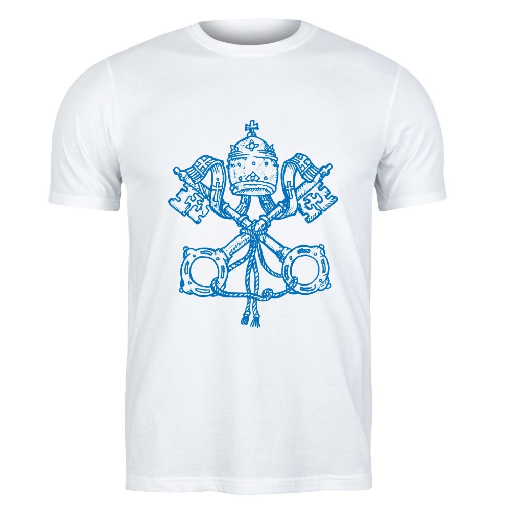 Camiseta Unissex Católica Vaticano Chave do Céu São Pedro Plus Size ...