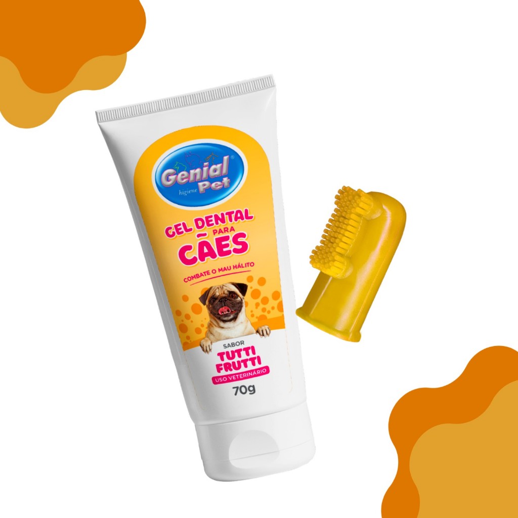 KIT HIGIENE BUCAL CÃES E GATOS CREME GEL DENTAL GENIAL PET | Shopee Brasil