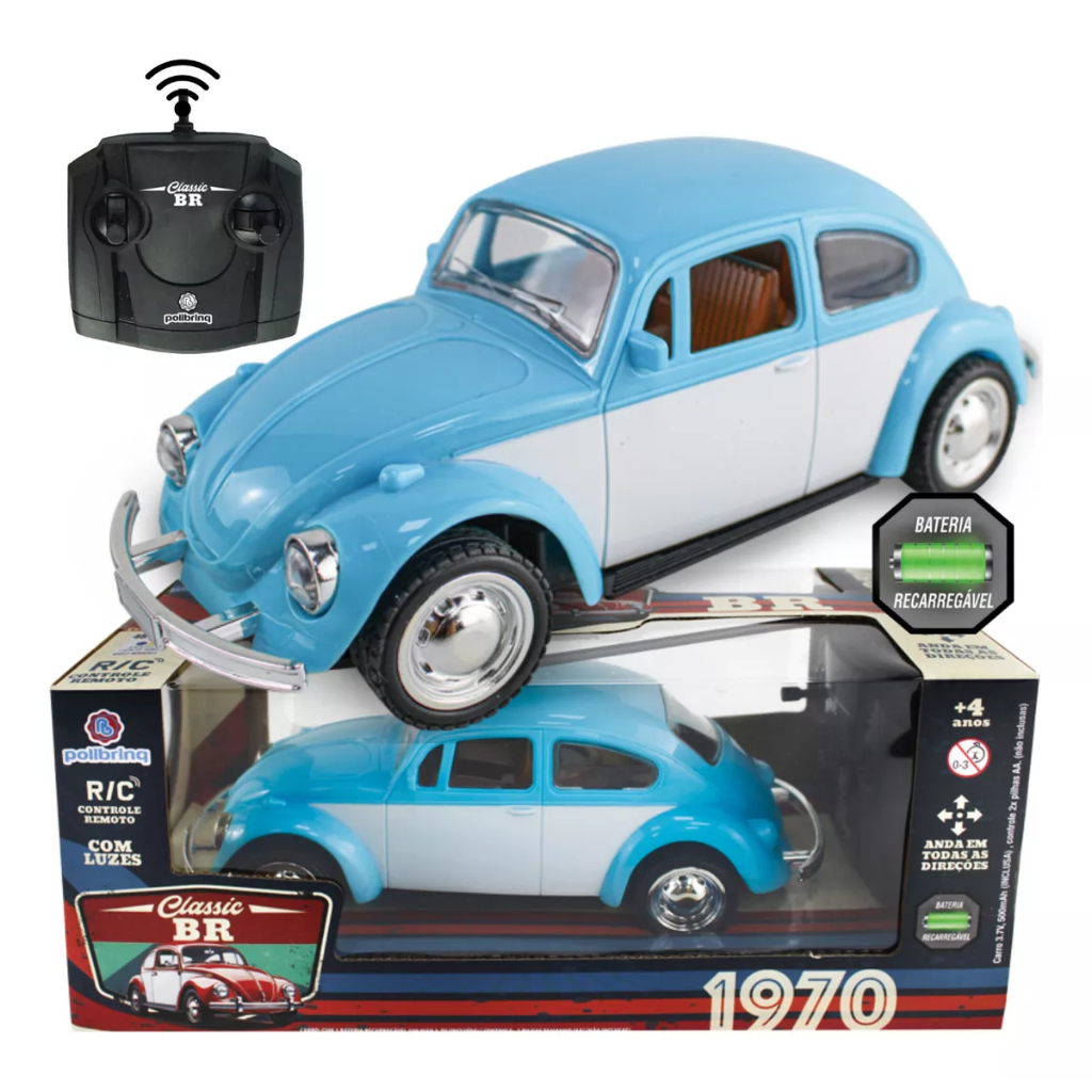 Fusca Carrinho de Controle Remoto Fusquinha Clássico 1970 Miniatura ...