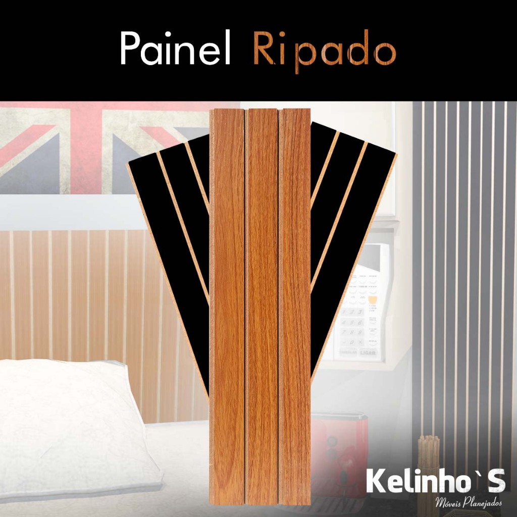 Painel Ripado de Parede Auto Colante 45x11,5 kit 18un | Shopee Brasil