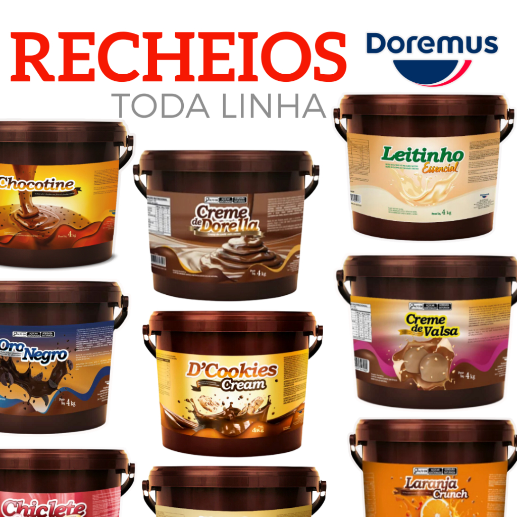 RECHEIO DOREMUS 4KG ESCOLHA O SABOR | Shopee Brasil